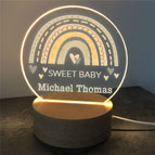 Personalized Sweet Baby Rainbow Round Light Up Sign – Future Memories